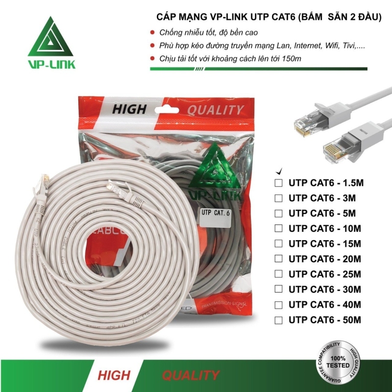 Cáp Mạng (Dây Xám) Bấm Sẵn CAT5E AD-Link/ VP-LINK 6E. 1M/ 2M/ 3M/ 5M/ 10M/ 15M/ 20M/ 30M/ 40M ...