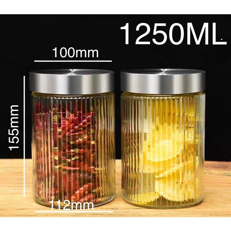 Hộp Thuỷ Tinh Đựng Đồ Khô Nắp Inox Deli G60B 2100ml/ 1650ml/ 1250ml/ 900ml - LINH KIỆN LÂM MUSIC