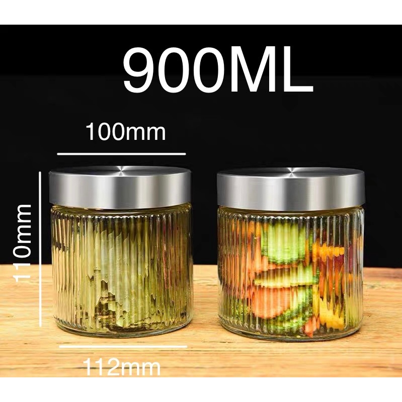 Hộp Thuỷ Tinh Đựng Đồ Khô Nắp Inox Deli G60B 2100ml/ 1650ml/ 1250ml/ 900ml - LINH KIỆN LÂM MUSIC