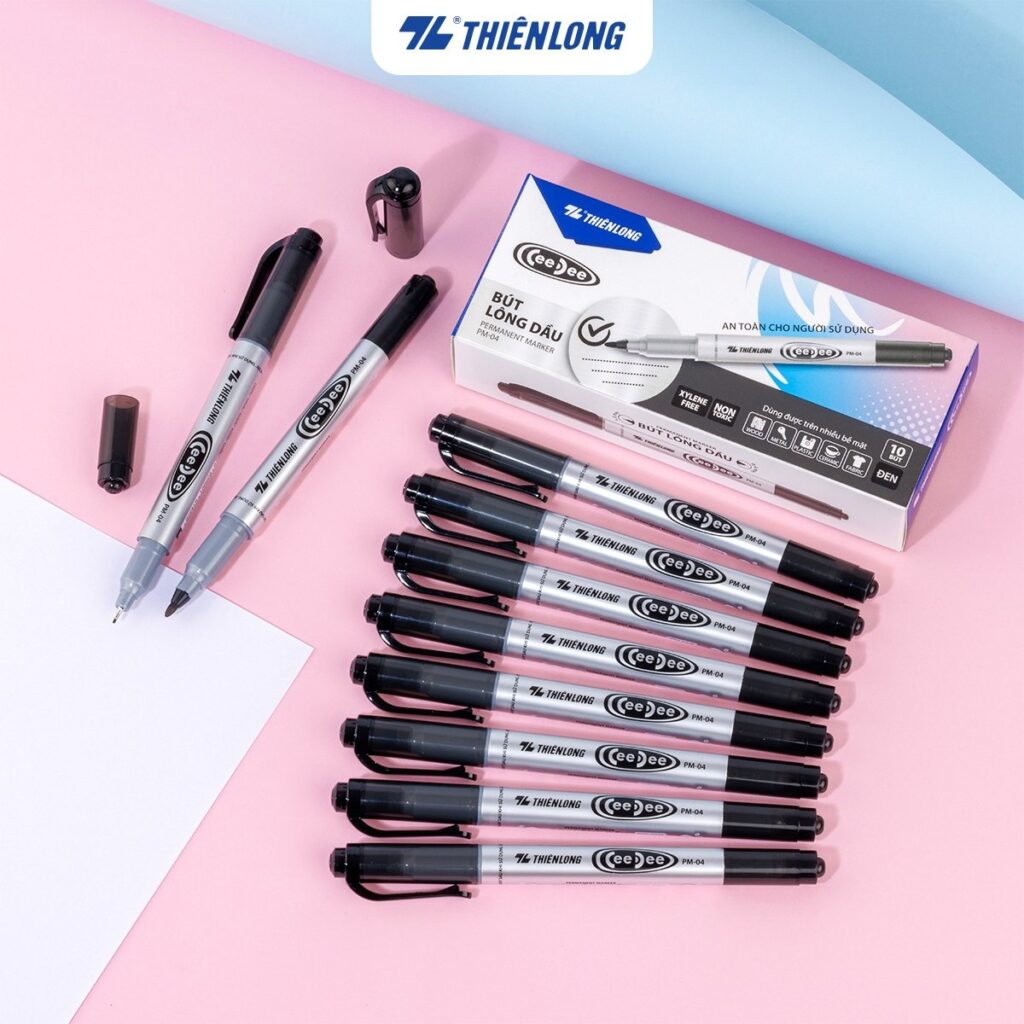 Bút Lông Dầu 2 Đầu Nhỏ Thiên Long PM-04 (Màu Xanh/ đỏ/ đen) chính hãng ...