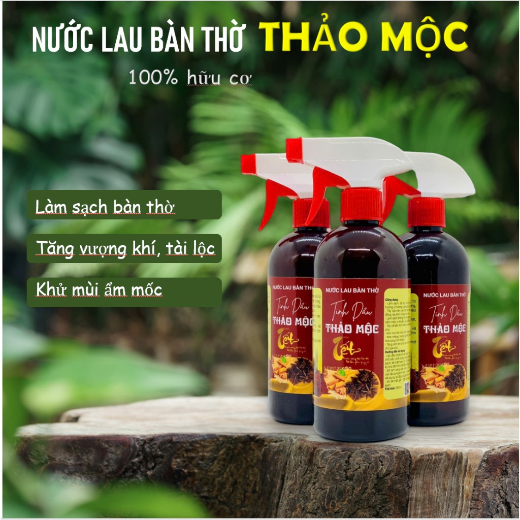 Nước Lau Bàn Thờ Tinh Dầu Thảo Mộc 500ML và Khăn Ướt Lau Bàn Thờ An Yên ...