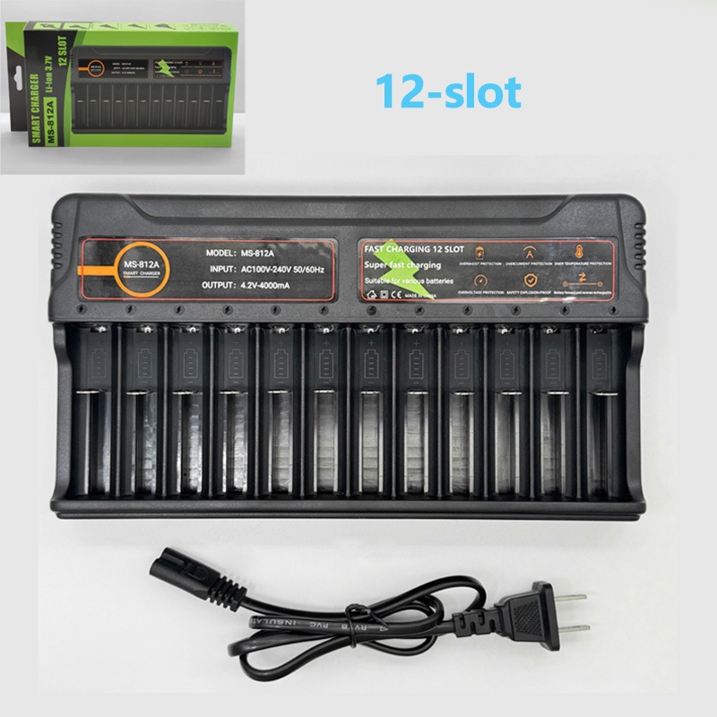 Bộ Sạc Pin Tiểu MS-812A (12 Khe). G.itx3 - LINH KIỆN LÂM MUSIC