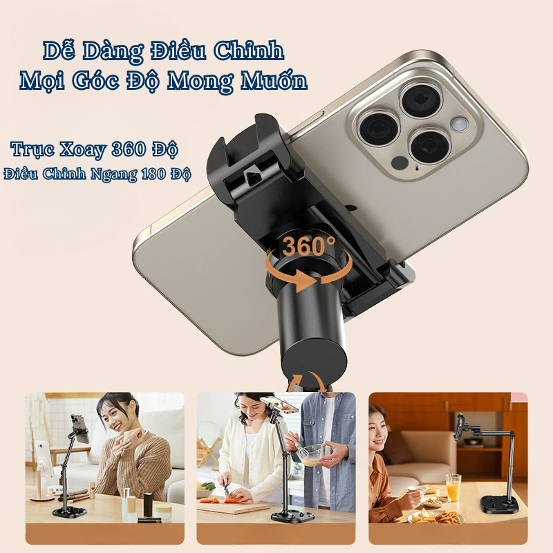 Giá Đỡ Kẹp Điện Thoại JC001 Xoay 360 Độ, Điều Chỉnh 180 Độ - LINH KIỆN LÂM MUSIC