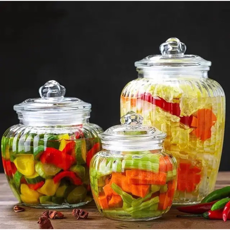 Hũ Thủy Tinh Sọc Dọc Hình Trái Bí Ngô 650ml - LINH KIỆN LÂM MUSIC